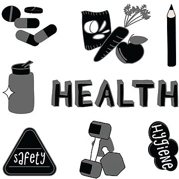 "Black Health School Subject Sticker Pack" Sticker for Sale by The ...