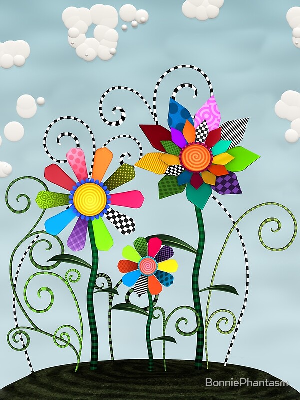 "Whimsical Flowers" by BonniePhantasm | Redbubble