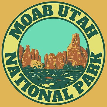 "Moab Utah National Park" Sticker for Sale by retrotravelart | Redbubble
