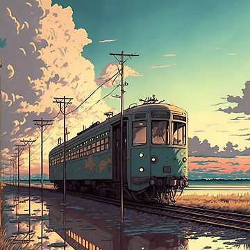 "Retro Anime Style Old Japanese Train" Poster for Sale by KaPrints ...