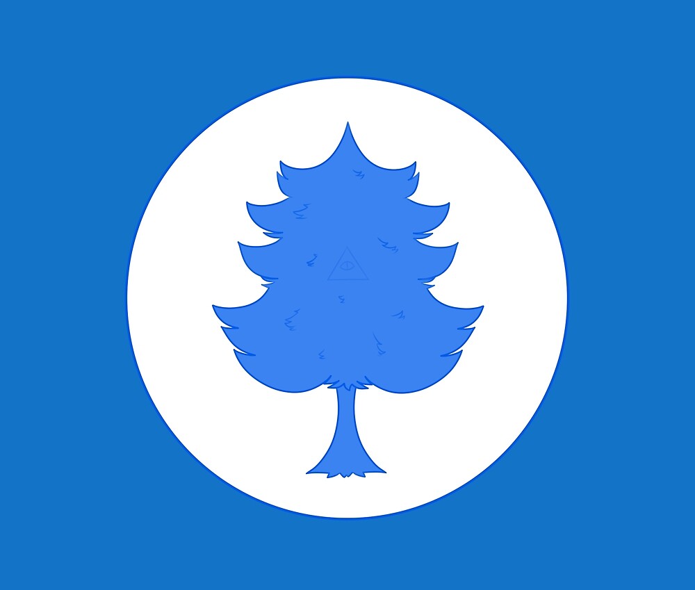 "Gravity Falls Bill Cipher Pine Tree" by Skellytone | Redbubble