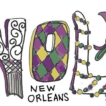 "NOLA New Orleans Mardi Gras" Sticker for Sale by sarahekj | Redbubble