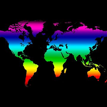 "Rainbow Pride World Map" Photographic Print for Sale by T-shirt ...