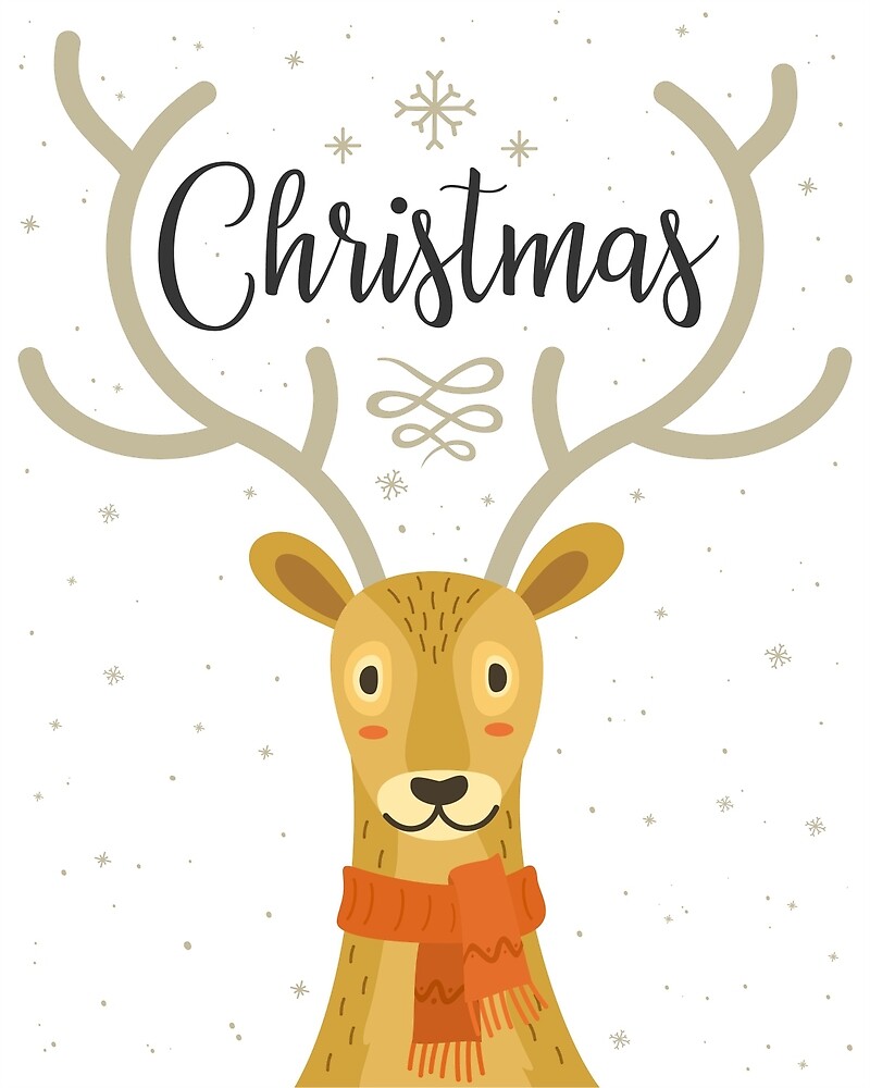 "Reindeer Christmas Art, Rudolph Design" by MentDesigns | Redbubble