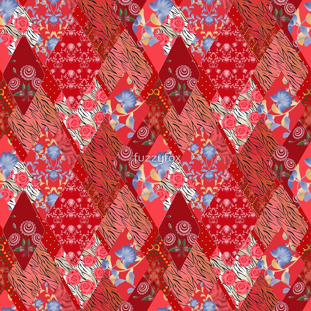 "Patchwork red seamless pattern" by fuzzyfox | Redbubble