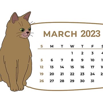 "Cute Cats Calendar 2023, March 2023 Calendar For Cat Lovers, Monthly ...