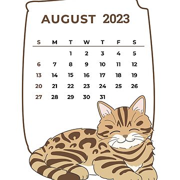 "Cute Cats Calendar 2023, August 2023 Calendar For Cat Lovers, Monthly ...