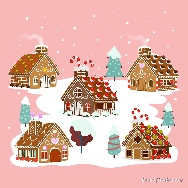 "Gingerbread Village" by BunnyThePainter | Redbubble