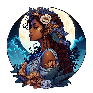 "Hina Hawaiian Goddess of the Moon Illustration Mythology" Greeting ...