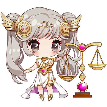 "Libra Chibi Zodiac Anime Girl" Sticker for Sale by peachycrossing ...
