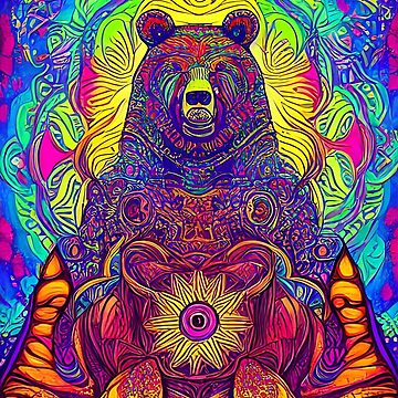 "Psychedelic Mountain Bear" Poster for Sale by FantasyAIArt | Redbubble