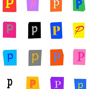 Pegatina for Sale con la obra «juego de letras 'P' recortables de ...