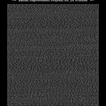 "Mnemonics - BIP-39 Wordlist" Poster for Sale by Phneepers | Redbubble