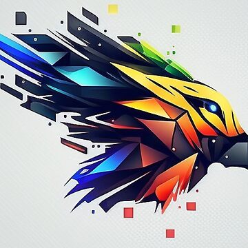 "Technicolor Futuristic Hawk Illustration #2" Poster for Sale by ...