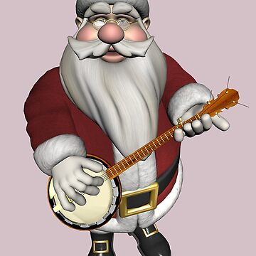 "- Santa Claus Playing Banjo" Sticker for Sale by Mythos57 | Redbubble