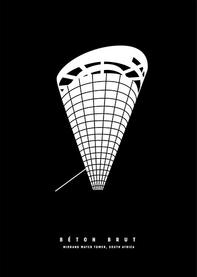 "Beton Brutees - Midrand Water Tower" Poster by jancharvat | Redbubble