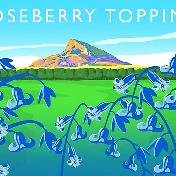 "Roseberry Topping (Bluebells) Print" Sticker for Sale by Richard O ...
