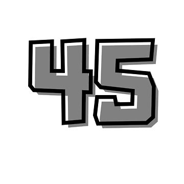 "Number 45" Sticker for Sale by mankindvm | Redbubble