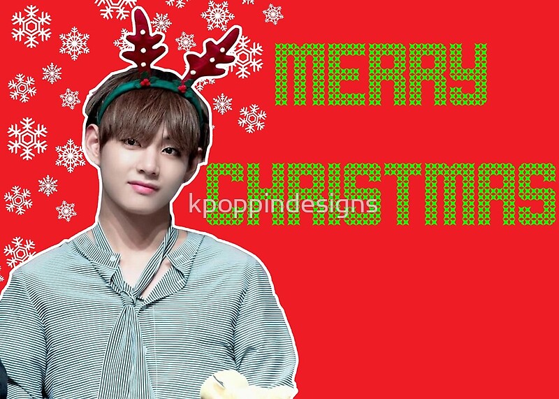 "BTS Christmas- V" by kpoppindesigns | Redbubble