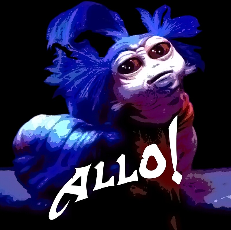 "Allo! (Black background)" by SparkleAndFluff | Redbubble