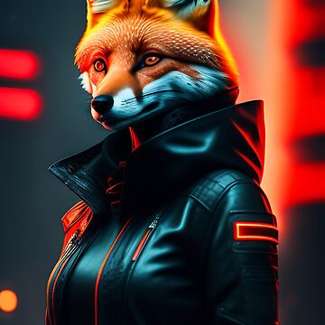 "Sci fi fox character in cyber city and future female warrior 2" Pin for Sale by vishalraifx ...