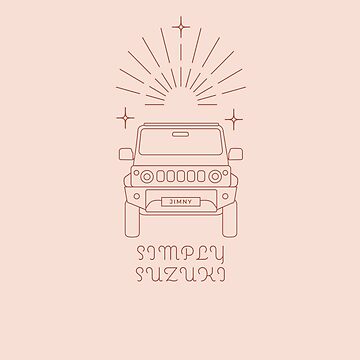 "Simply Suzuki Jimny Line Art with Sunset and Stars" Sticker for Sale ...