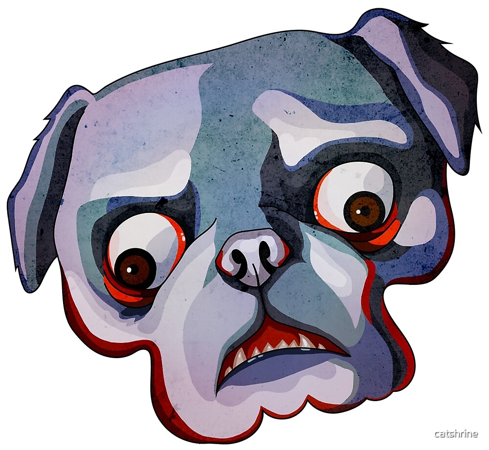 "Pugzuzu - Horror Pug!" by catshrine | Redbubble