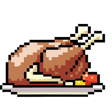 "Roasted Turkey Pixel Art" Magnet for Sale by AIaesthetic | Redbubble