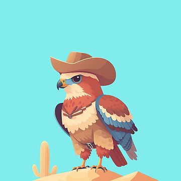 "Cute Red-Tailed Hawk Cowboy(Transparent)" Sticker for Sale by ...