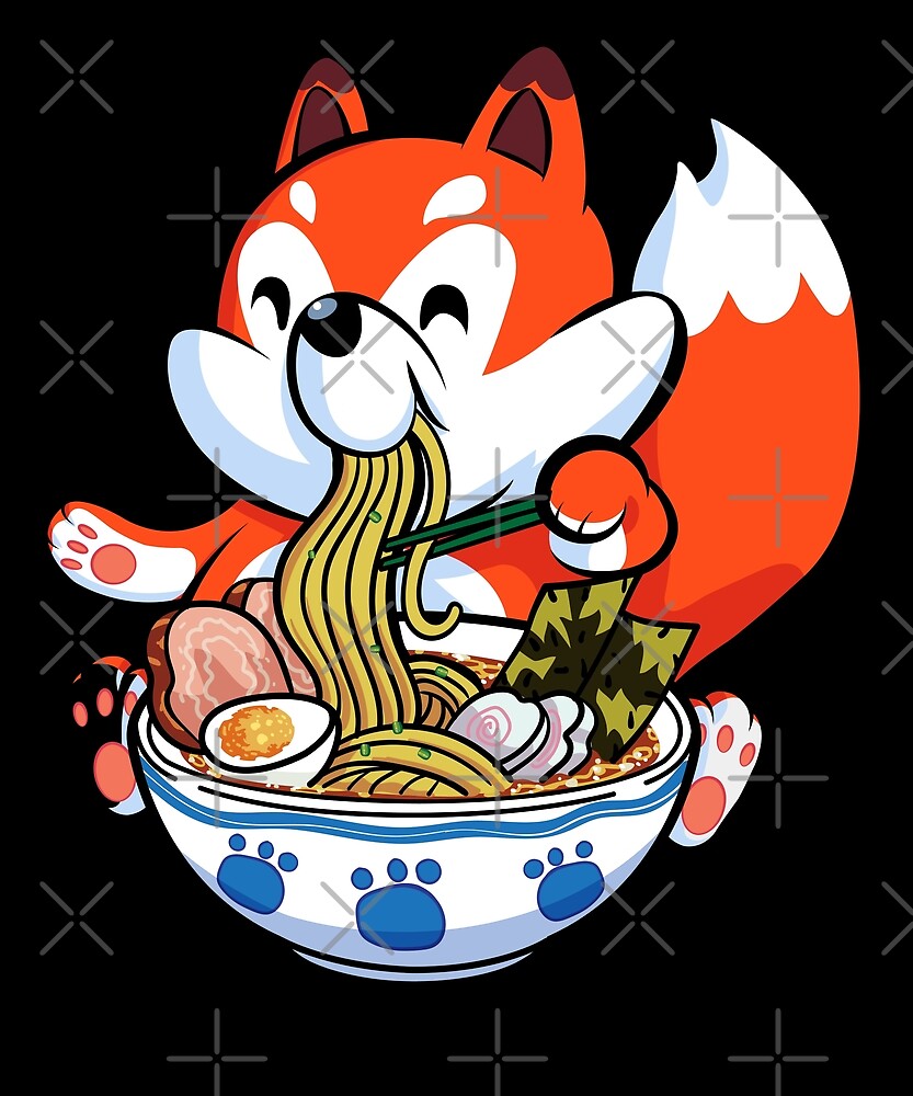 "Fox Ramen Japanese Noodles Cute Kawaii Anime Gifts Girl Teen" by Tees ...