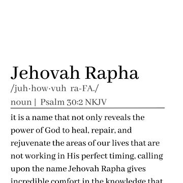 "Jehovah Rapha" Sticker for Sale by tarenaco | Redbubble
