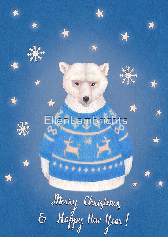 "polar bear in christmas sweater" by EllenLambrichts | Redbubble