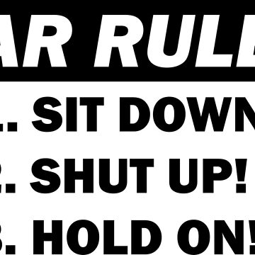 "Car rules" Sticker for Sale by lolotees | Redbubble