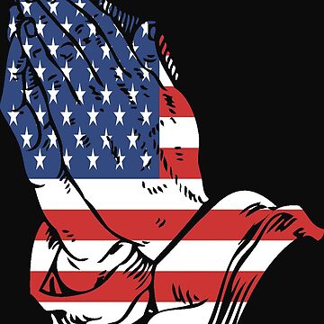 "Praying Hands With The USA American Flag " Sticker for Sale by Kiwi ...
