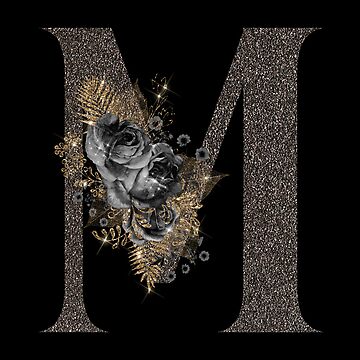 "Rose Gold Floral Monogram M" Sticker for Sale by ModernStyleBoho ...