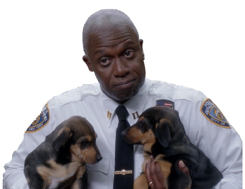 "Captain Holt with puppies" by annaacree | Redbubble