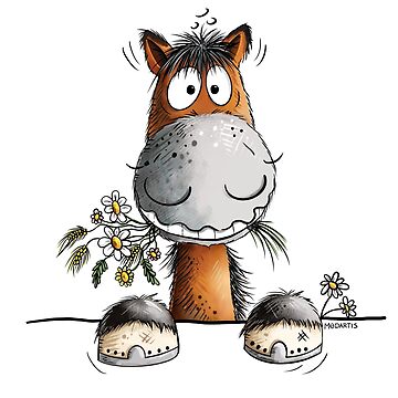 Poster mit "Lustiges Pferd Mit Blumen" von modartis | Redbubble