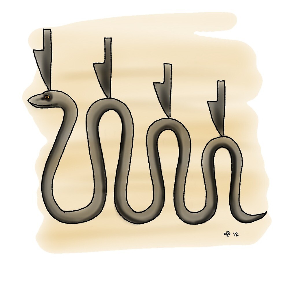 "Snake hieroglyph cut with knives" by Leenasart | Redbubble