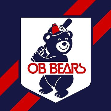 "RETRO OB BEAR on NAVY" Sticker for Sale by SeoulSights | Redbubble