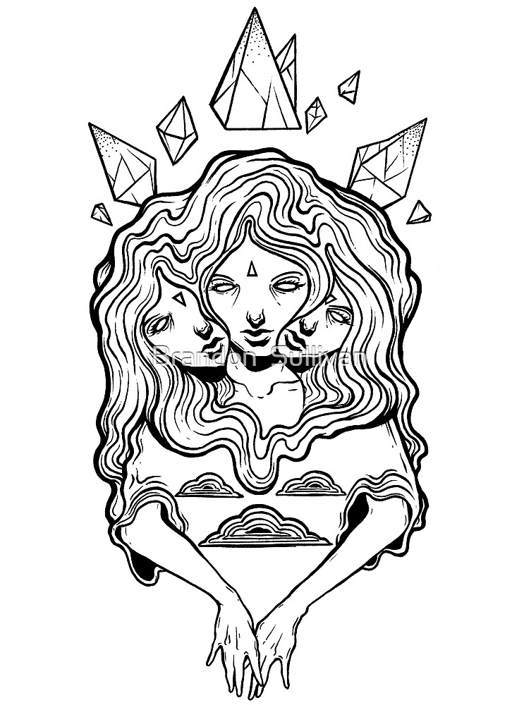 "AdmicVoid Three headed lady design" by Brandon Sullivan | Redbubble