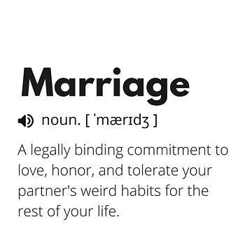 "Funny Marriage Definition" Poster for Sale by Funny Definition | Redbubble