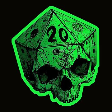 "Mörk Borg - Green Skull d20" Sticker for Sale by DodgyDogma | Redbubble