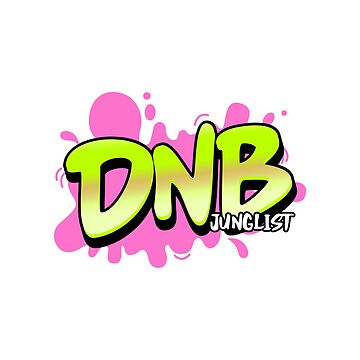 "DNB - Junglist Splat (pink lime/black drop shadow)" Sticker for Sale ...