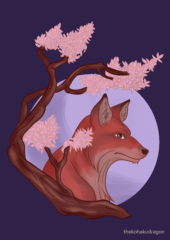"Sakura Fox" by thekohakudragon | Redbubble