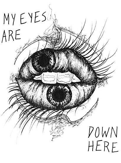 My Eyes Are Down Here Poster By Manlybunny Redbubble