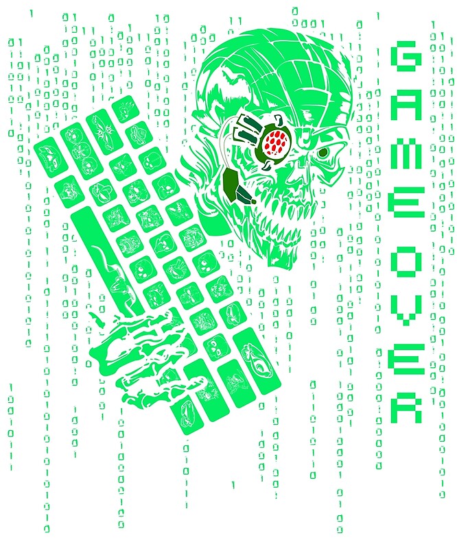 "Game Over Code Monster Hacker Gamer Coder" by peaktee | Redbubble