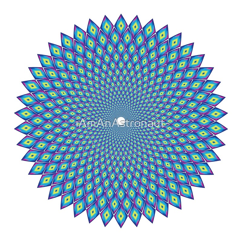 "Psychedelic Diamond Mandala" by iAmAnAstronaut- | Redbubble