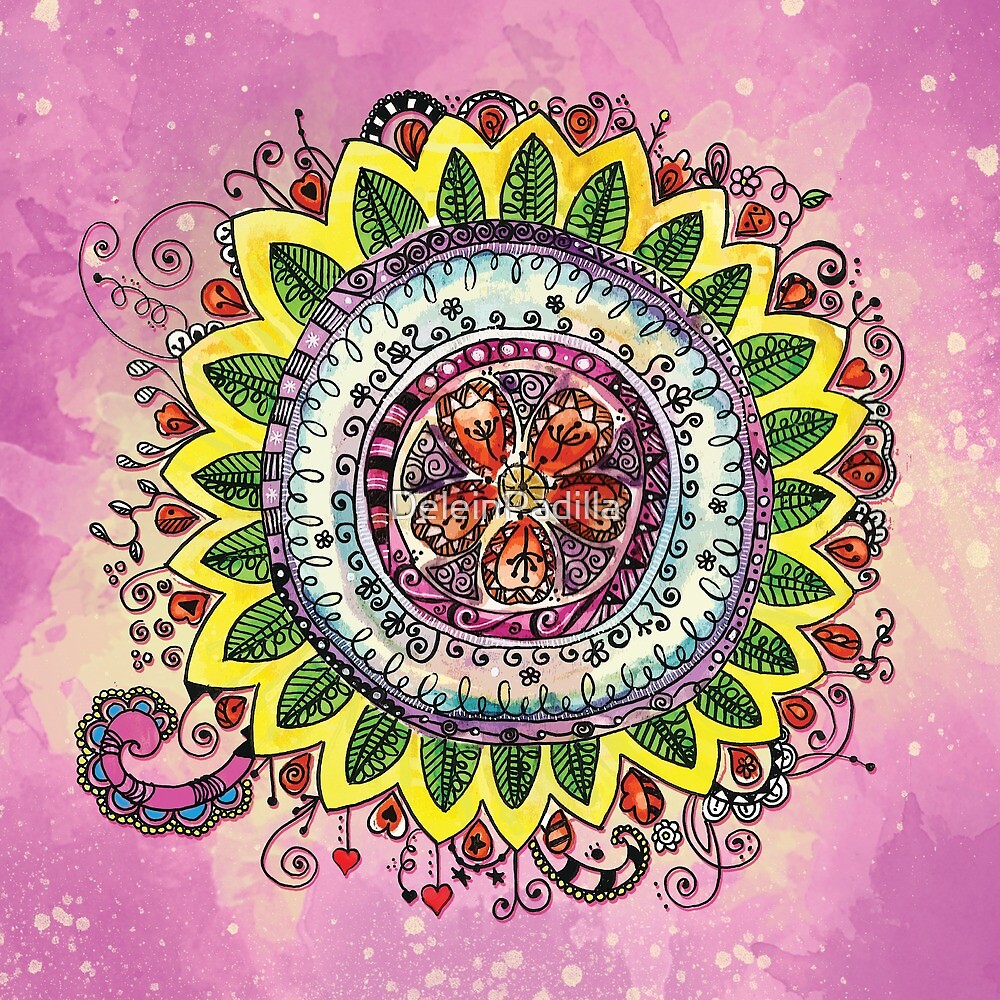 "Lilac Doodle Mandala" by DeleinPadilla | Redbubble