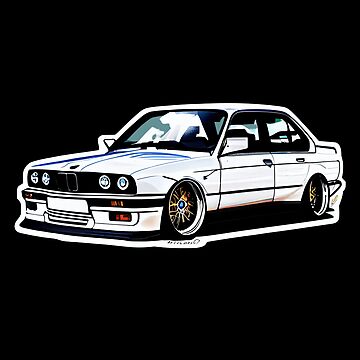 "Beautiful white sports car sticker" Sticker for Sale by ...
