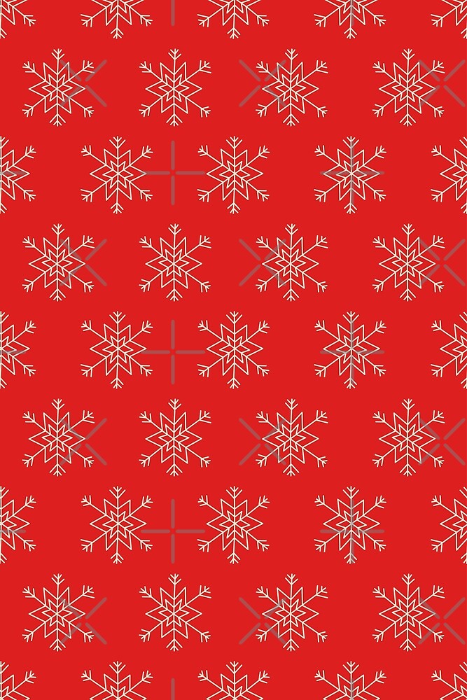 "Seamless pattern with snowflakes. Red background." by anytka | Redbubble